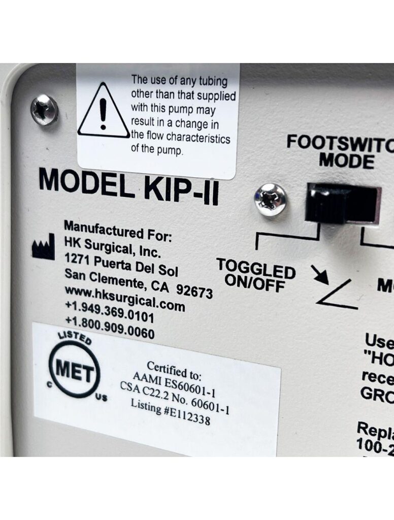 HK Surgical Klein Pump KIP-II Infiltration Anesthesia Delivery System ...