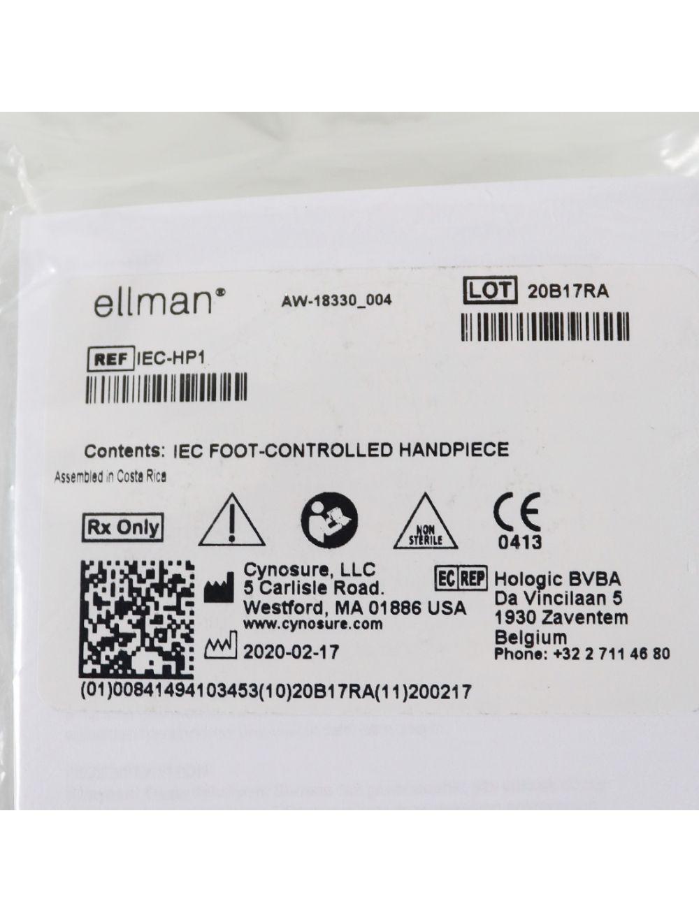 Cynosure Ellman RF Reusable IEC Foot Controlled Handpiece 1/16 3/32 IEC ...
