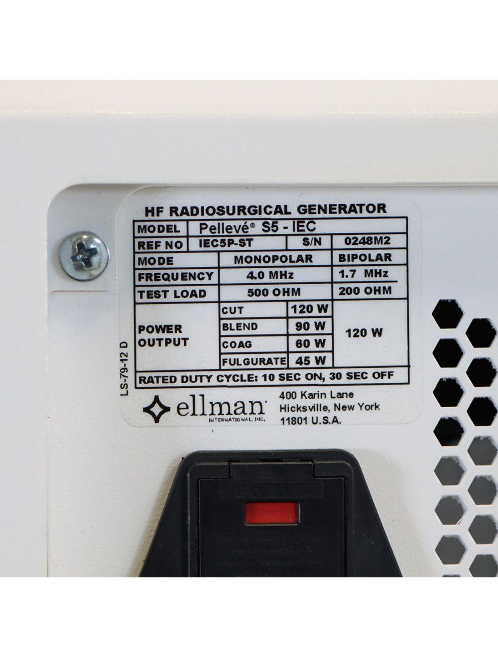 Ellman Pelleve S5 RF Wrinkle Reduction Radio-surgical System IEC5P-ST ...