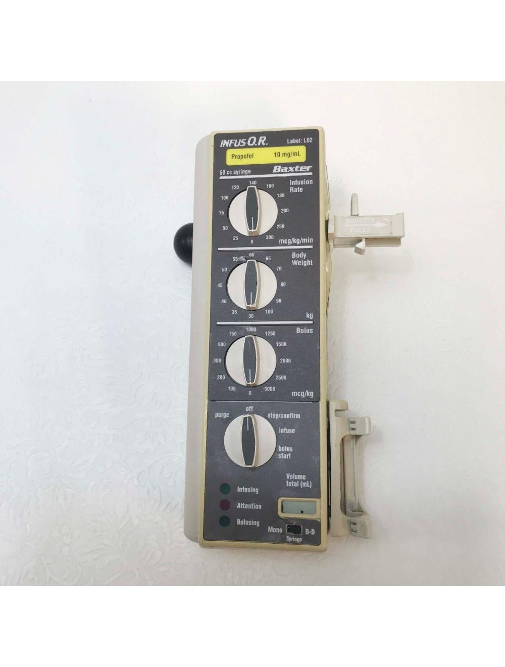 Baxter Infus OR Propofol Label 60cc IV Infusor Pump Bolus Infusion Unit ...
