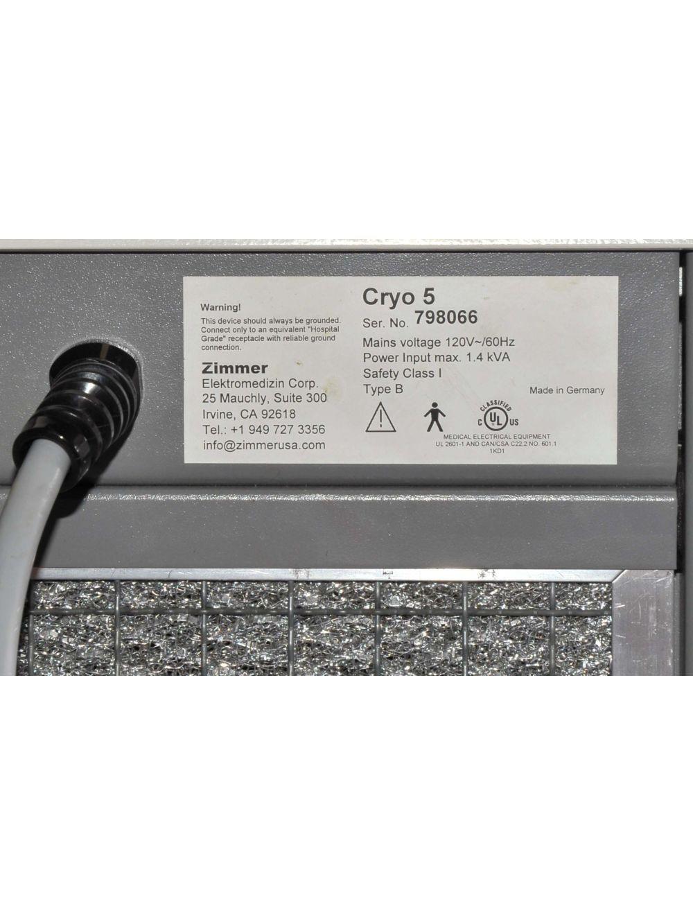 Zimmer Cryo5 CHILLER Skin Cooling Epidermal SmartCool Cryo 5 Laser ...