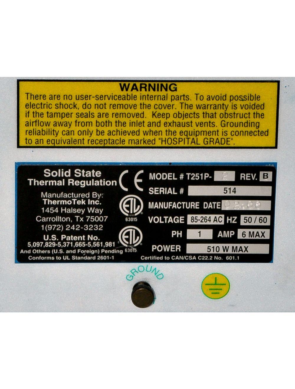 ThermoTek T251P-2 Solid State Temperature Regulation Control Laser ...