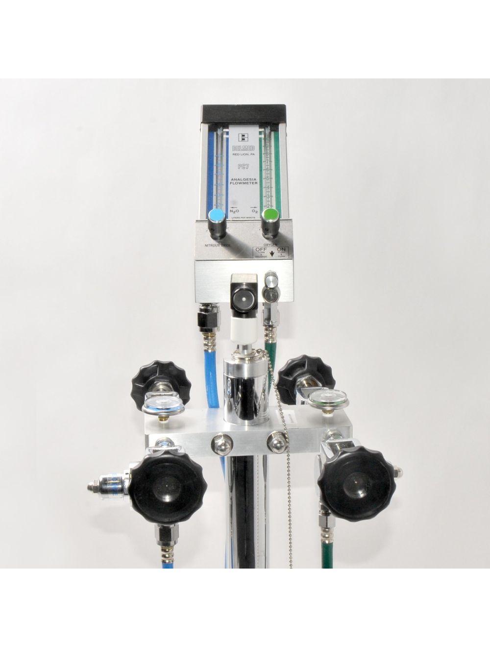 Belmed PC7 Analgesia Flowmeter Nitrous Oxide N2O Oxygen Portable Stand ...
