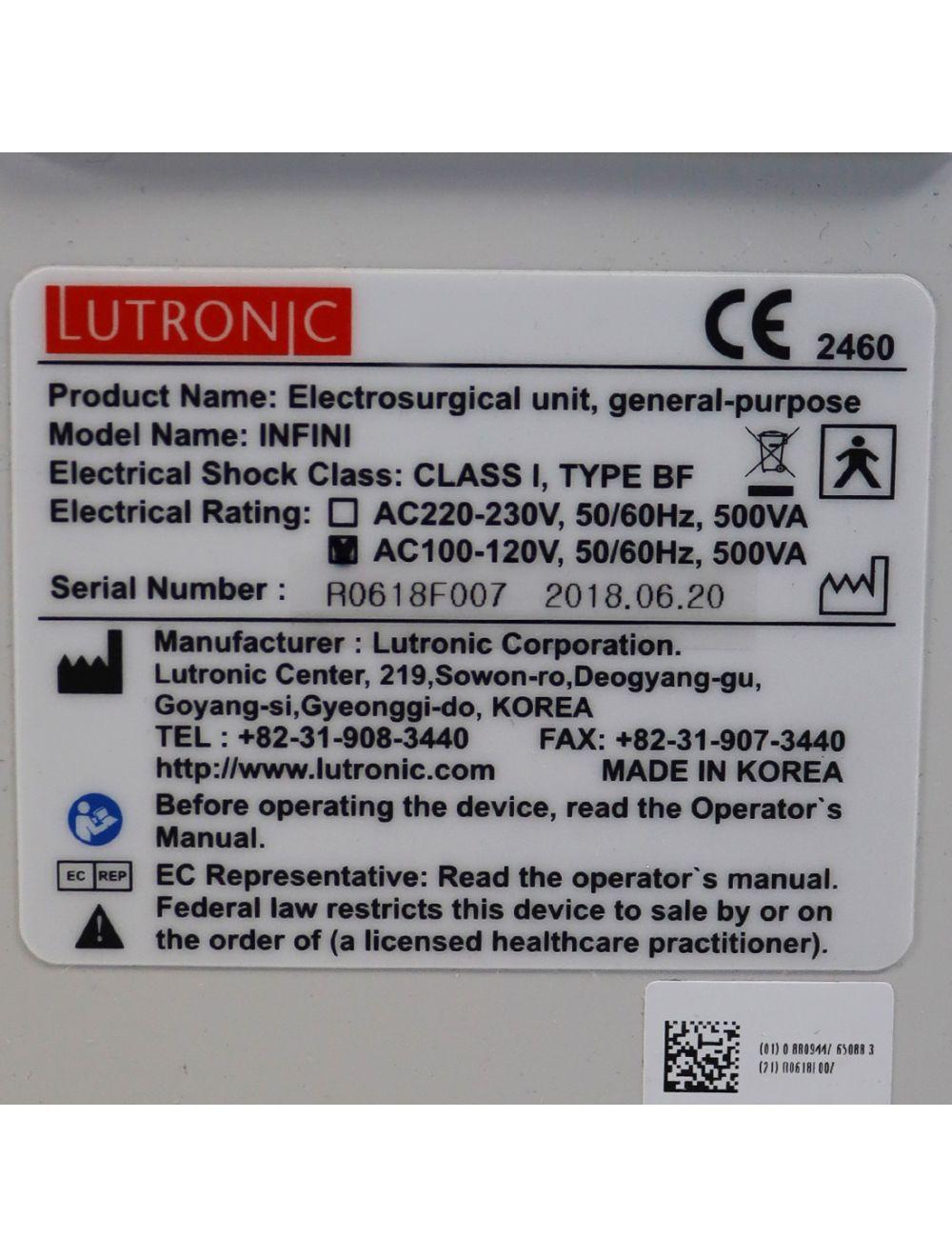 2018 Lutronic INFINI RF Microneedling Electrosurgical System – Sol ...