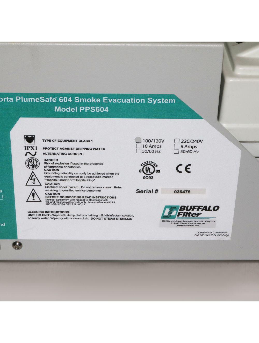 Buffalo Filter Porta PlumeSafe 604 Smoke Evacuation System Suction PPS604 – Sol International ...