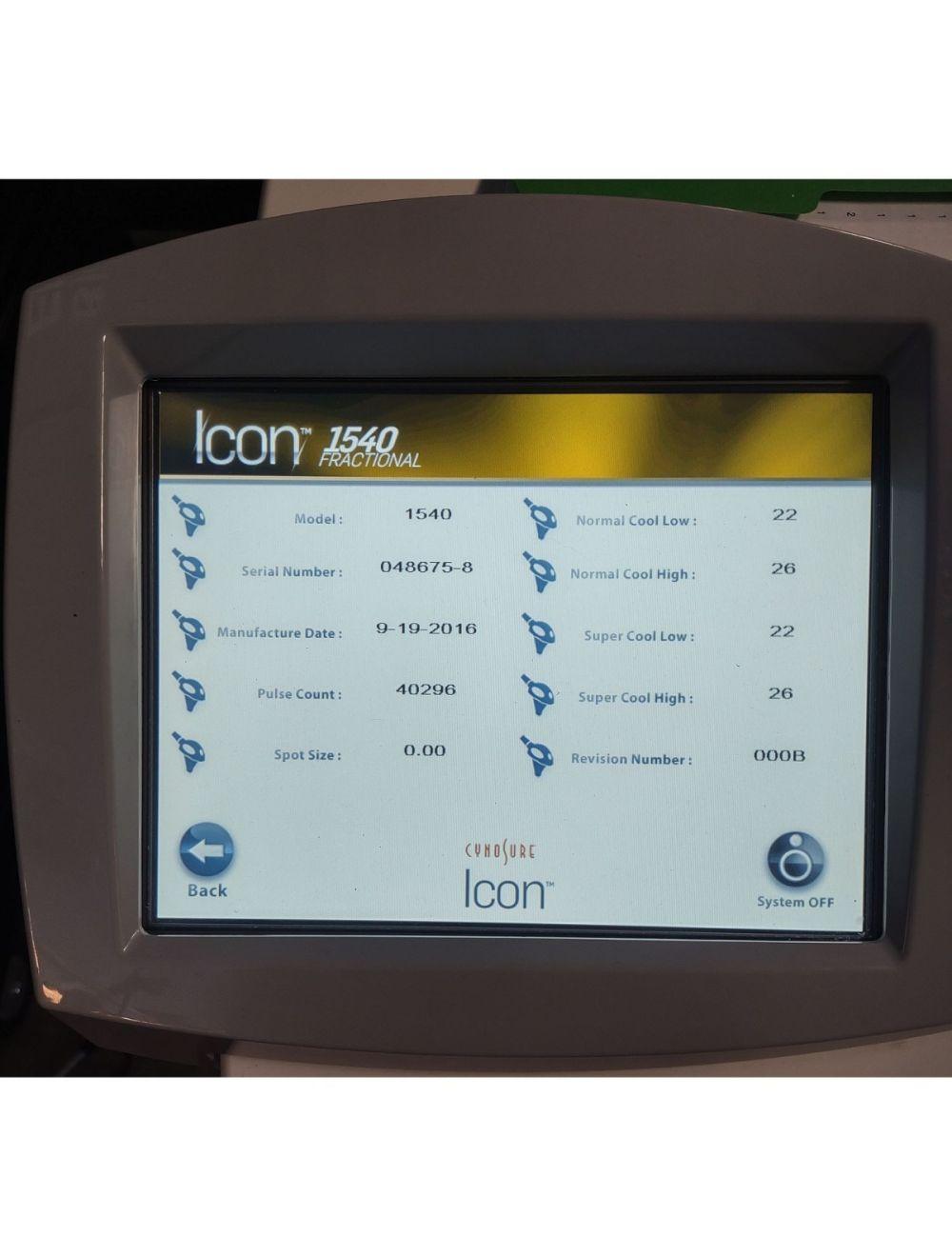 Cynosure Palomar ICON 1540 Fractional Laser Handpiece 2016 with 15mm XF ...