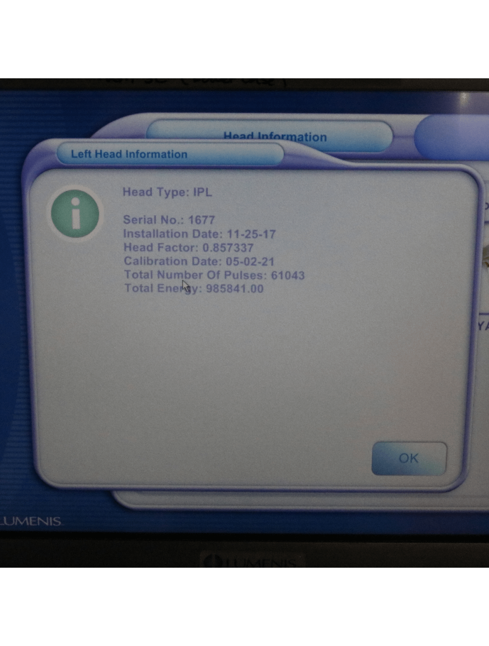 2017 Lumenis One Lume 1 Universal IPL Treatment Head Handpiece 61K ...